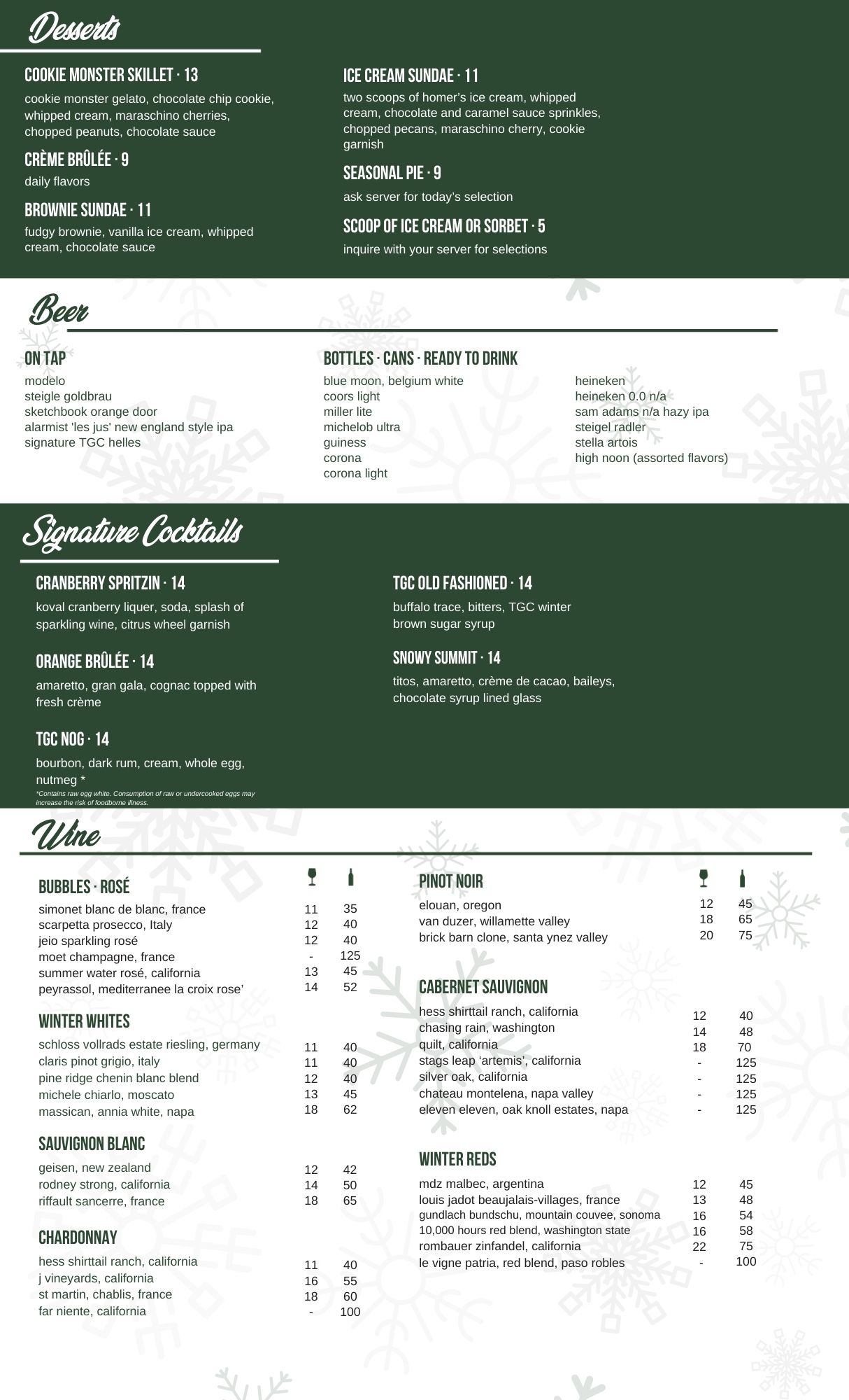 GRILL MENU - The Glen Club