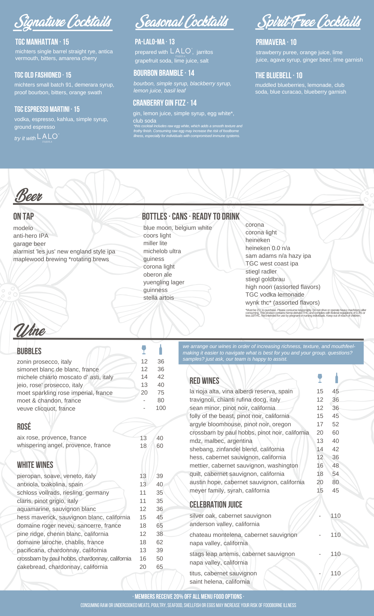 GRILL MENU - The Glen Club