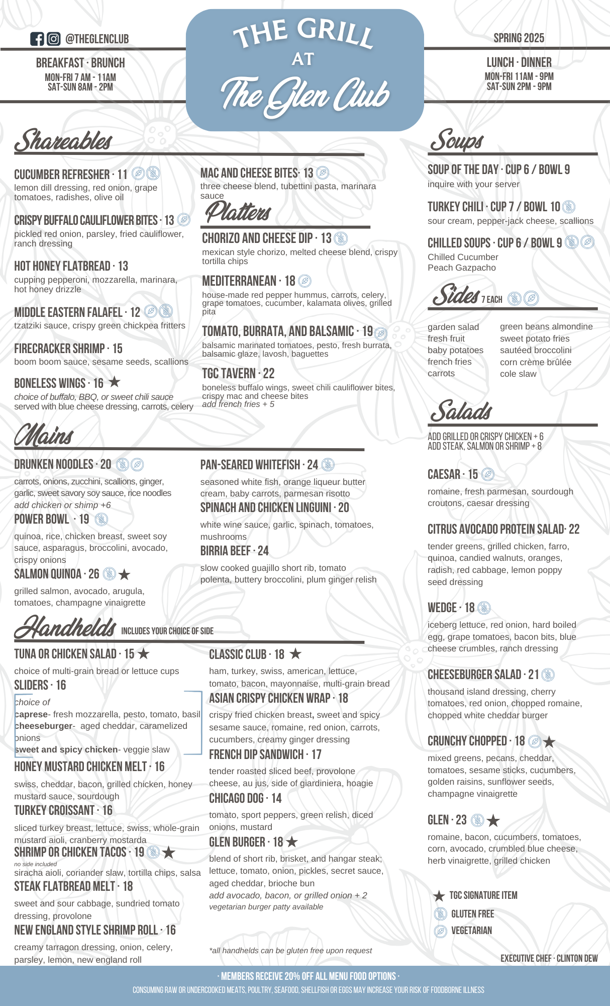 GRILL MENU - The Glen Club