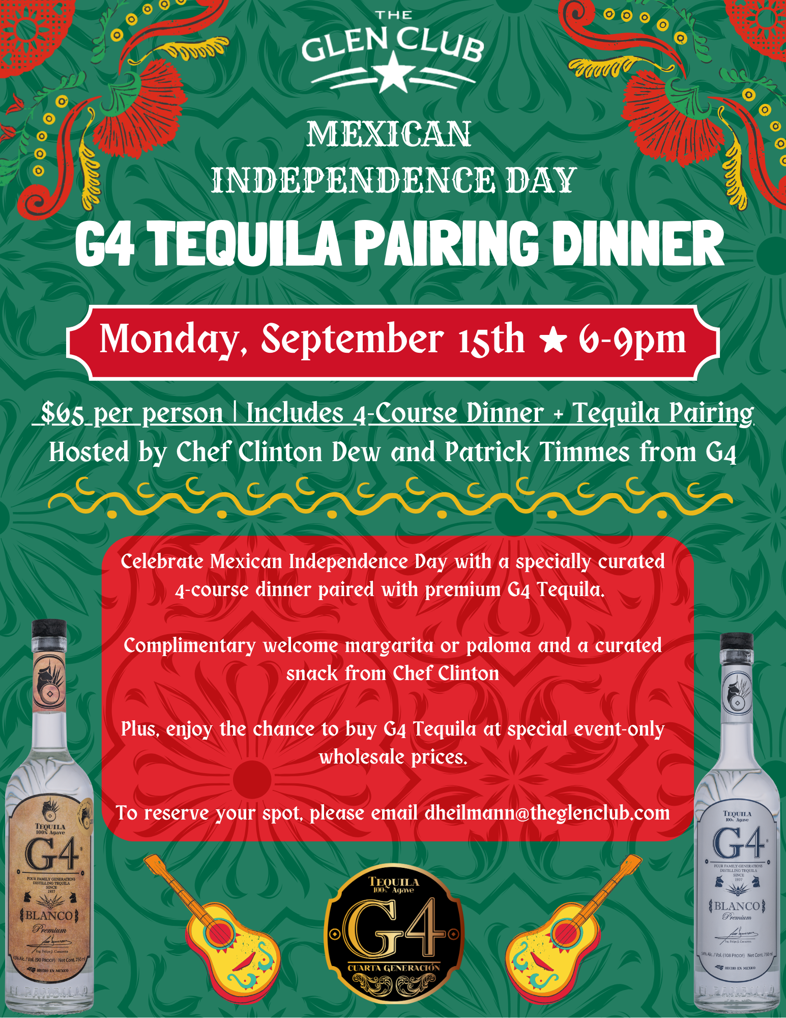 G4 Tequila Pairing Dinner - The Glen Club