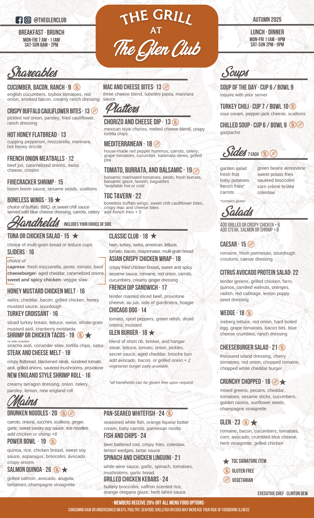 GRILL MENU - The Glen Club